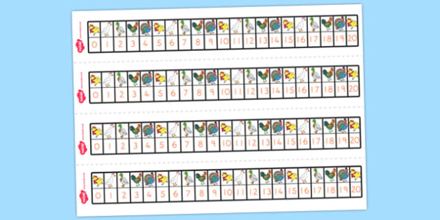 Chicken Licken Number Track 0-20 (teacher made)
