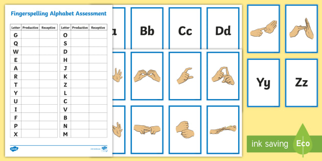 Fingerspelling Alphabet Assessment Pack