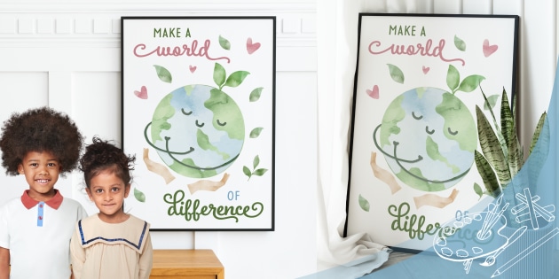 Make a World of Difference Inspirational Poster