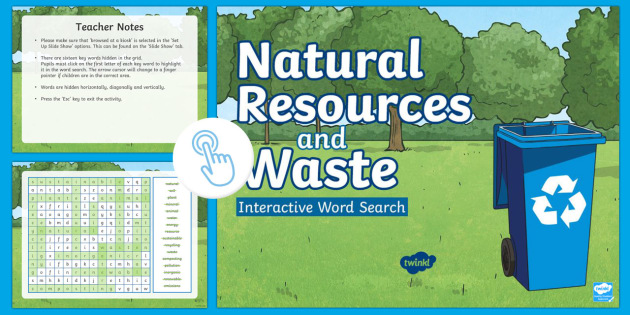 Natural Resources And Waste Interactive Word Search natural-resources-and-waste-interactive-word-search