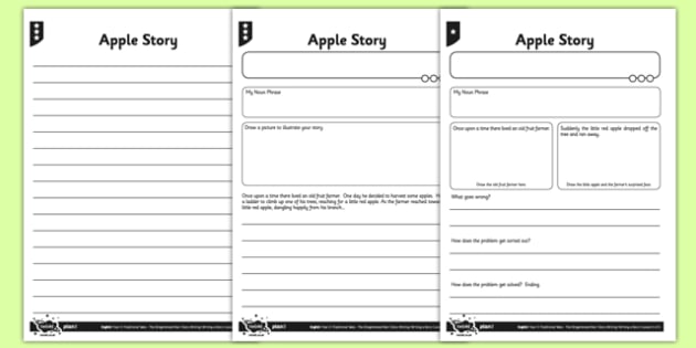 Apple Story Differentiated Worksheet / Worksheet Pack