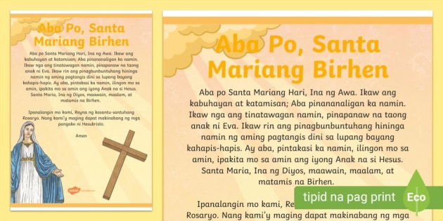 * NEW * Aba Po, Santa Mariang Birhen | Grade 2 | Twinkl
