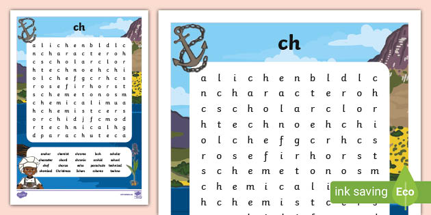 'ch' Alternative Digraph Word Search