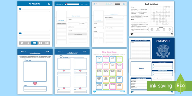 First Day of School Activities PDF Teaching Pack