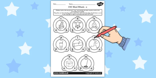 CVC Word Wheel Worksheets o