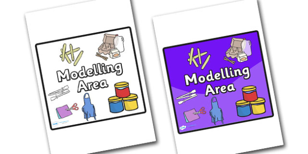 FREE! - 👉 Modelling Area Sign (teacher made)