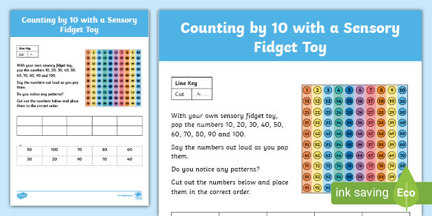 Counting by 10 with a Sensory Fidget Toy (teacher made)
