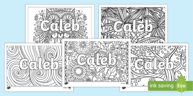 Caleb Mindfulness Name Colouring Activity
