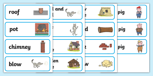 The Three Little Pigs Word Cards (teacher made)