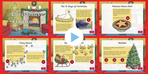 Christmas Fractions PowerPoint (teacher made)