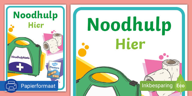 Noodhulp Hier - Plakkaat (teacher made)