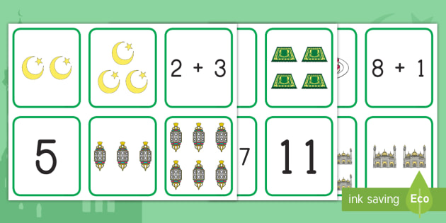 Eid Matching Addition Cards (teacher made)