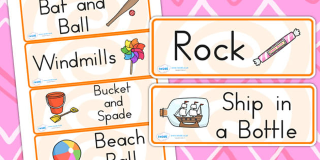 Seaside Souvenir Shop Role Play Labels (teacher made)