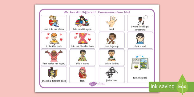 We Are All Different: Communication Mat (teacher made)
