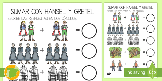 Ficha de actividad: Sumar - Hansel y Gretel