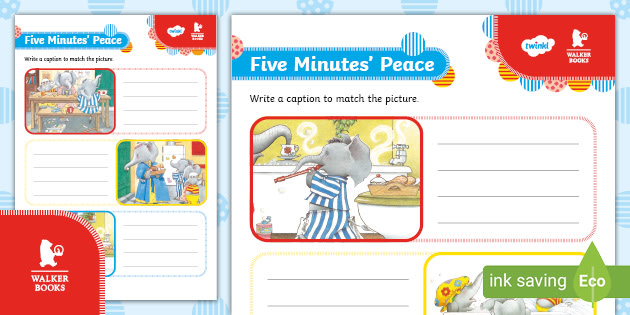FREE! - 'Five Minutes' Peace Caption' Writing Activity