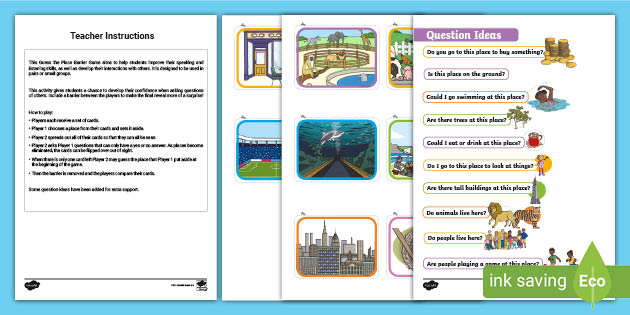 Guess The Place - Barrier Game (teacher made)
