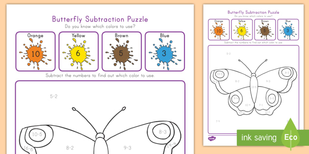 Butterfly Subtraction Puzzle