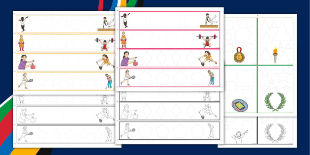 Summer Olympics Tracing Shapes Activity | Fine Motor Skills