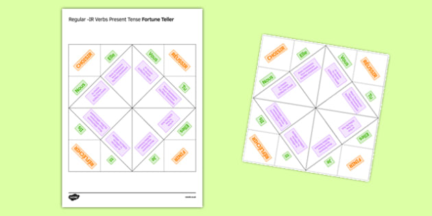Regular IR Verbs Present Tense Fortune Teller - French