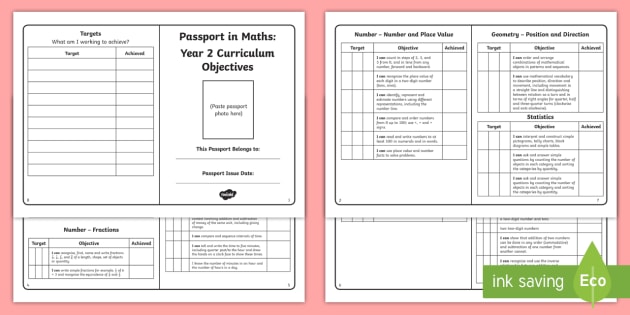 Passport In Maths Year 2 Curriculum Checklist