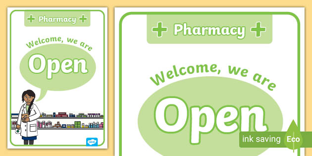 Pharmacy Role Play Open Sign