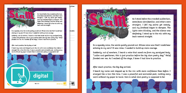 4th Grade Slam Poetry Reading Comprehension | Twinkl USA