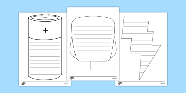 Electricity Themed Writing Frames