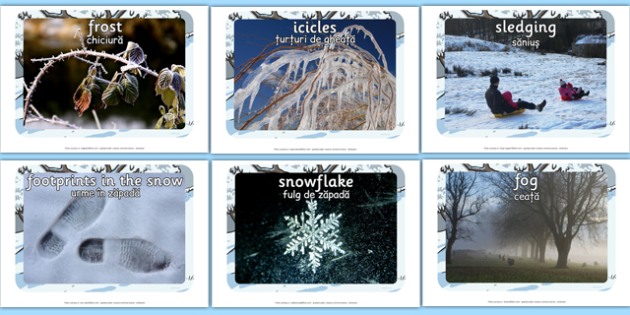 Winter Display Photo Cut Outs Romanian Translation