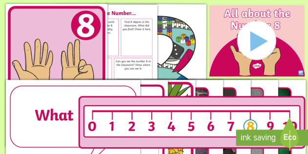 All About the Number 8 Resource Pack (teacher made)