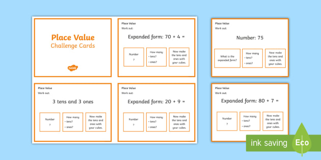 Third Grade Place Value Math Challenge Cards (teacher made)