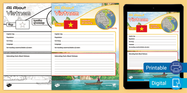 Sixth Grade All About Vietnam Research Activity