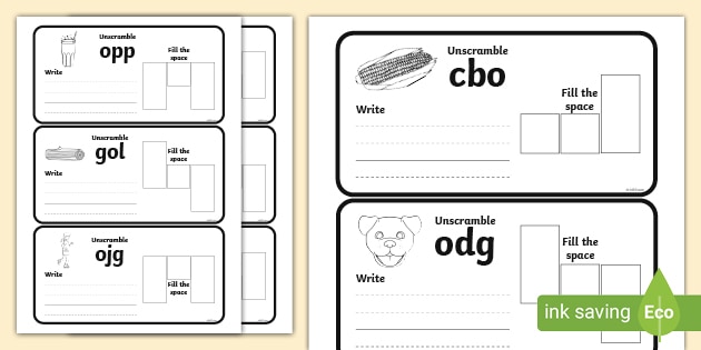 CVC Spelling Cards O (teacher made)