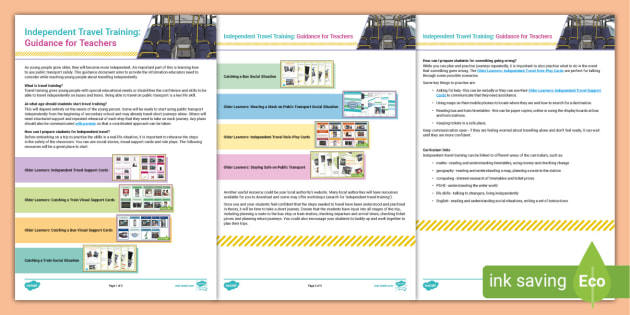 Older Learners: Independent Travel Training: Guidance for Teachers