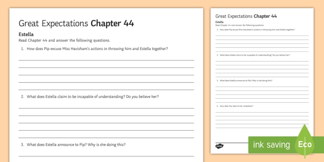 Chapter 44 Estella Worksheet / Worksheet to Support Teaching on Great