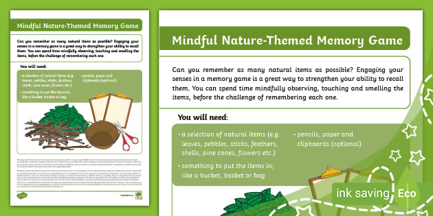 Mindful Nature-Themed Memory Game - Parent Resource