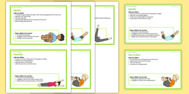 Foundation PE (Reception) - Types of Rolls Teacher Support Cards