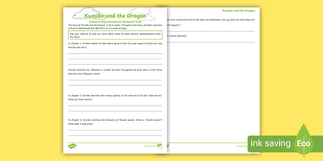 Research Task to Support Teaching on Kumiko and the Dragon