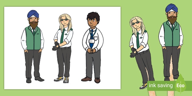 Bus Driver Stick Puppets (teacher made)