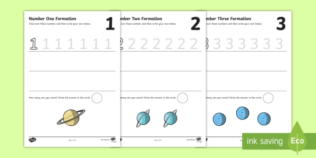 Space Themed Number Formation Activity Booklet