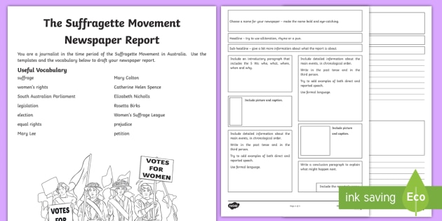 The Australian Suffragette Movement Newspaper Report