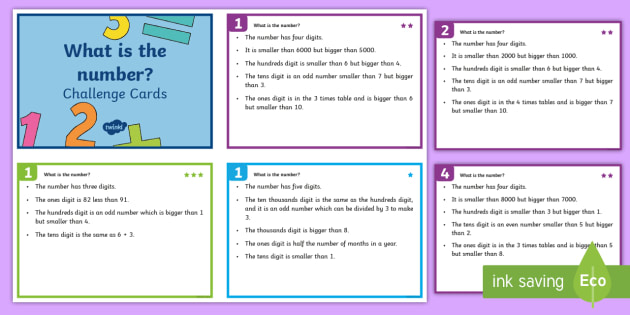 Place Value Riddle Challenge Cards (teacher made)