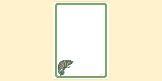 FREE! - Panther Chameleon Page Border | Page Borders | Twinkl
