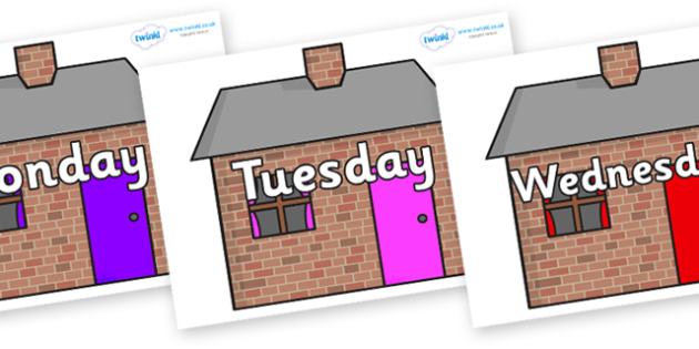 Days of the Week on Brick houses