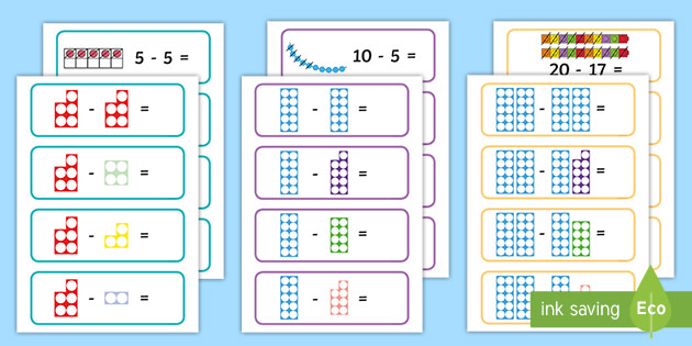 KS1 Representing Subtraction Within 20 Cards (teacher made)