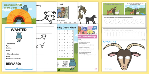 the three billy goats gruff activities - (teacher made)