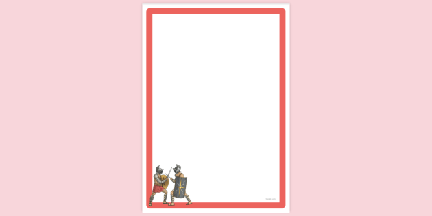 FREE! - Gladiators Fighting Page Border | Page Borders | Twinkl