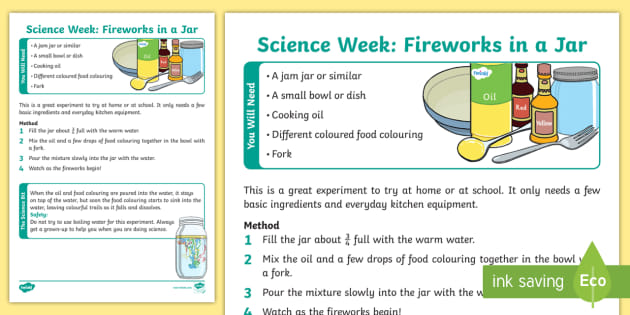 Fireworks in a Jar Experiment (Teacher-Made)