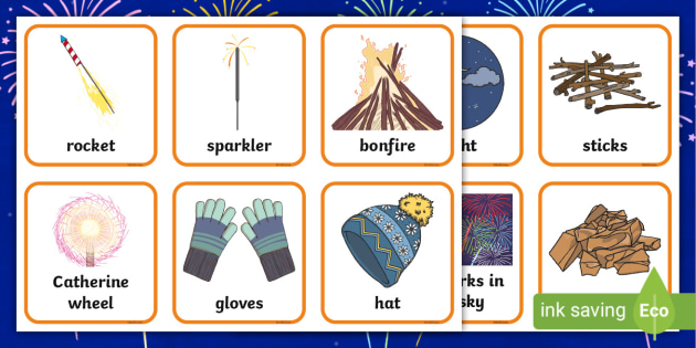 Bonfire Night Picture Cards (teacher made)