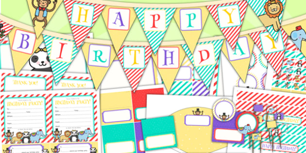 Animal Themed Birthday Party Pack